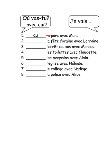 Où vas-tu? | Teaching Resources