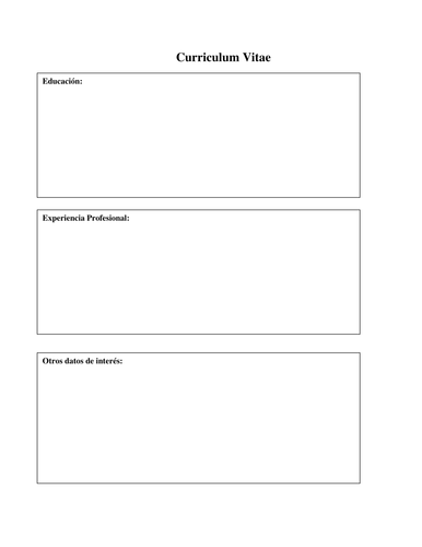 Writing resume in Spanish | Teaching Resources