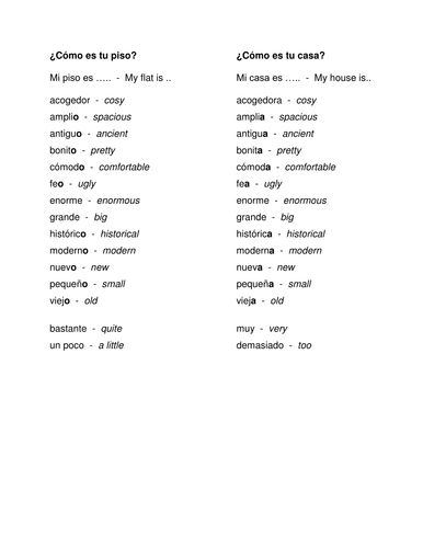 ¿Cómo es tu casa? | Teaching Resources