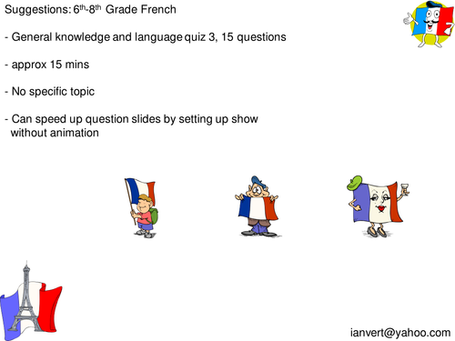 General French Quiz 3 | Teaching Resources