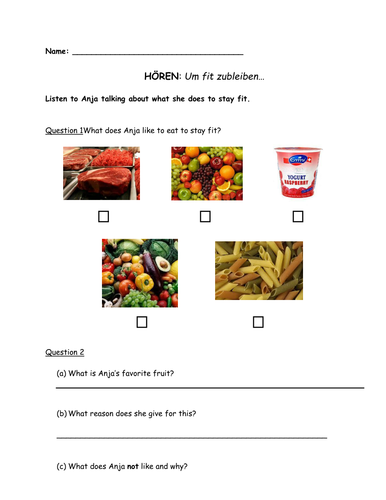 Assessment - Healthy Living | Teaching Resources