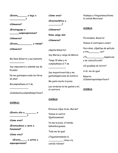 Como eres / como es tu mejor amigo | Teaching Resources