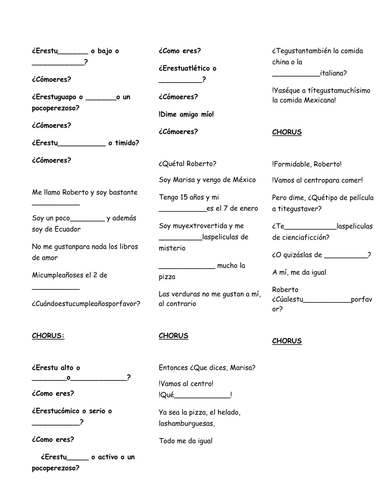 Como eres / como es tu mejor amigo | Teaching Resources