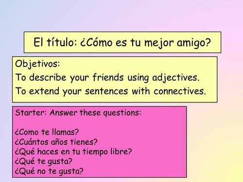 Como eres / como es tu mejor amigo | Teaching Resources