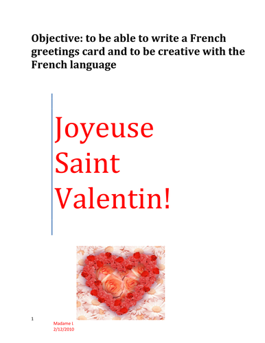 Writing a Valentine's Day card and poem | Teaching Resources
