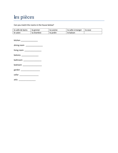 Les pieces match up | Teaching Resources