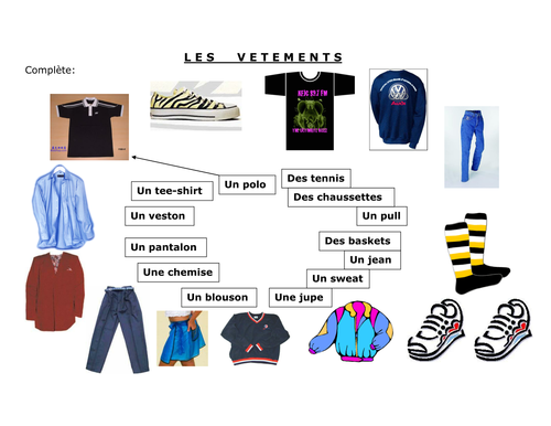 Les vetements worksheets | Teaching Resources
