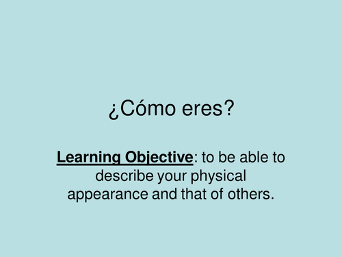 Como eres | Teaching Resources