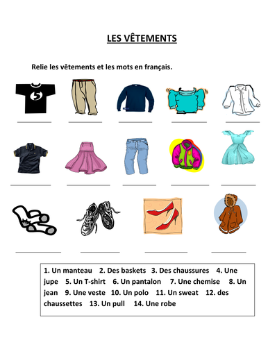 les vetements | Teaching Resources