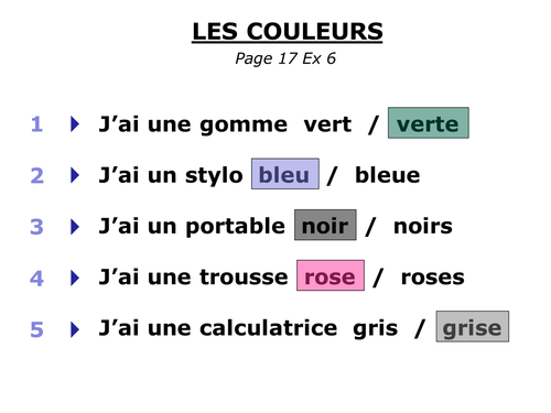 Presentations on colors and school items | Teaching Resources