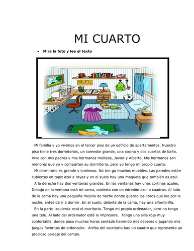 Project: Mi cuarto | Teaching Resources
