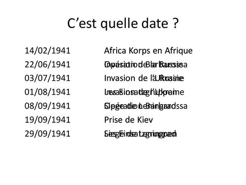 1942- La seconde guerre mondiale | Teaching Resources