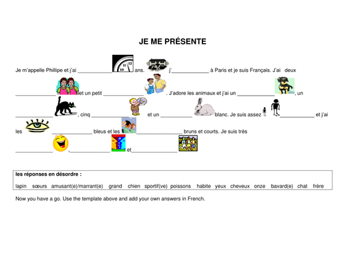 je me présente - introducing yourself in French | Teaching Resources
