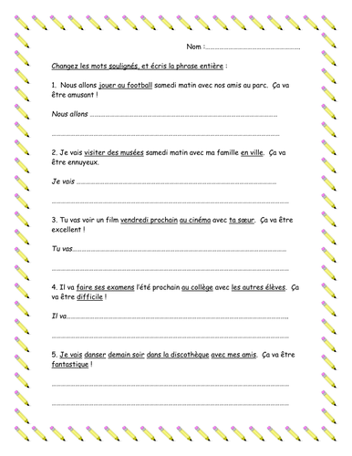 Futur proche/immediate future practice | Teaching Resources