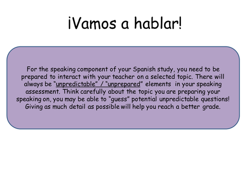 Vamos a hablar | Teaching Resources