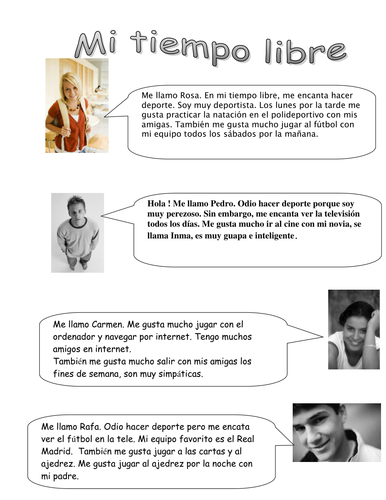Mi tiempo libre | Teaching Resources
