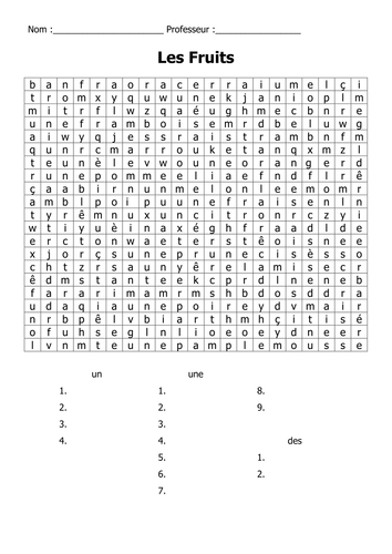 Les Fruits (Describing Fruit in French) | Teaching Resources