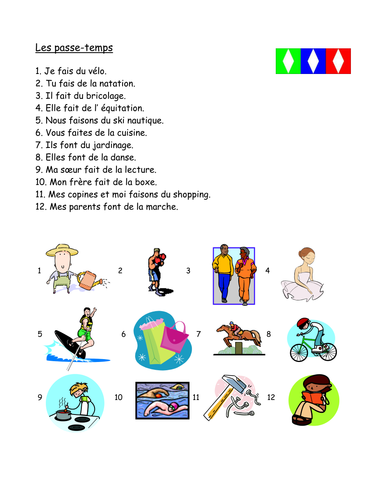les passe-temps | Teaching Resources