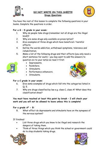 Differentiated Drugs handout | Teaching Resources
