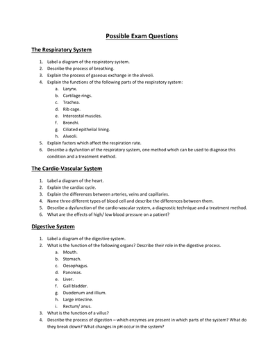 Anatomy and Physiology Revision Resources | Teaching Resources