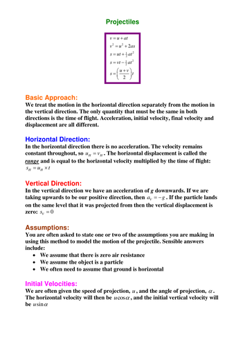 Projectiles | Teaching Resources