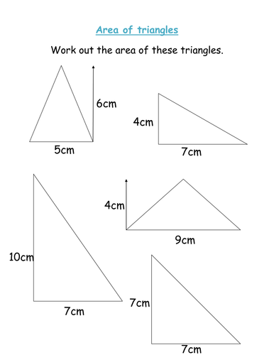 Area of triangles handout | Teaching Resources