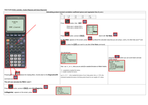 TI 83+ Graphic Display Calculator - handout | Teaching Resources