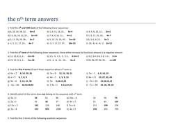 The nth term handout on sequences by Tristanjones | Teaching Resources