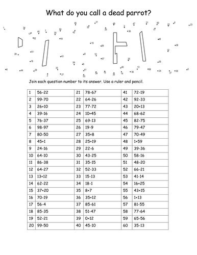 Add and Subtract Dot to Dot image | Teaching Resources