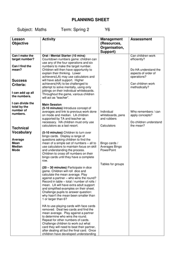 Averages Lesson | Teaching Resources