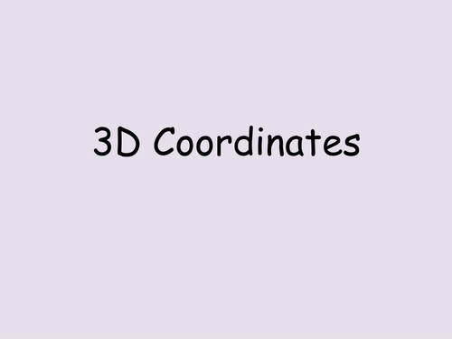 3d Coordinates animation | Teaching Resources