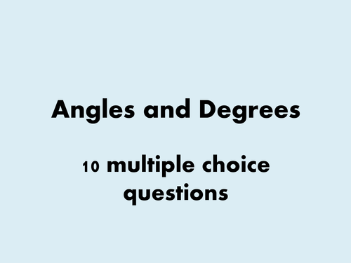 Angles Multiple Choice Starter - Maziarz Mapped | Teaching Resources