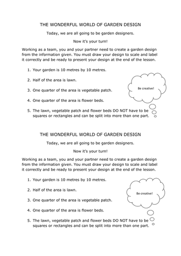 Practical math - Garden Design | Teaching Resources