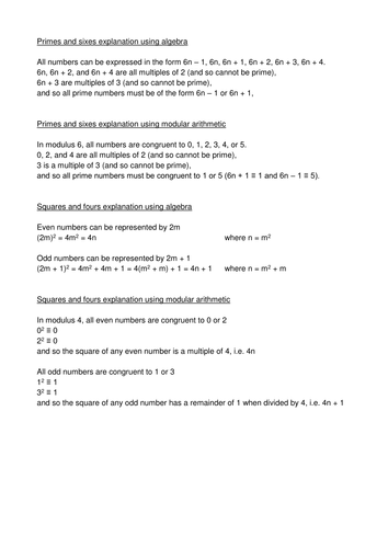 Patterns in primes and squares | Teaching Resources