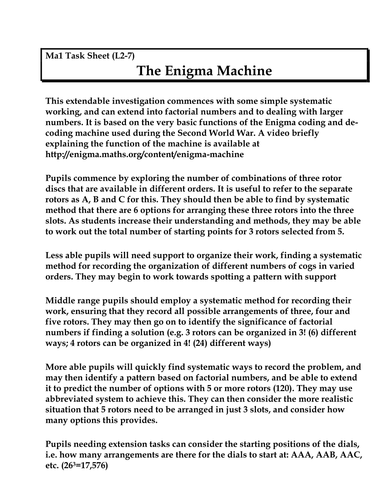 Enigma Investigation | Teaching Resources