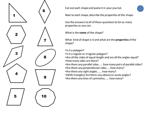 Properties of 2D shapes | Teaching Resources