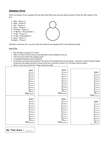 Dress the Snowman! | Teaching Resources