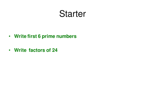 Product of prime factors PowerPoint | Teaching Resources