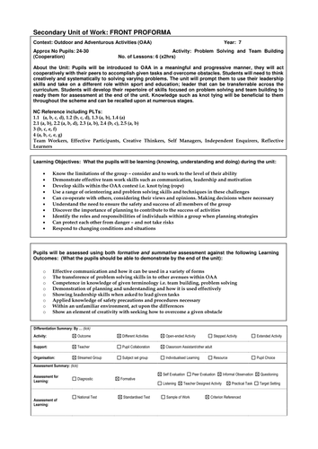 Outdoor and Adventurous Activities | Teaching Resources