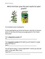 Fertilizer investigation | Teaching Resources