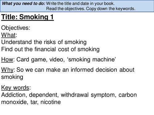 Smoking PowerPoint | Teaching Resources