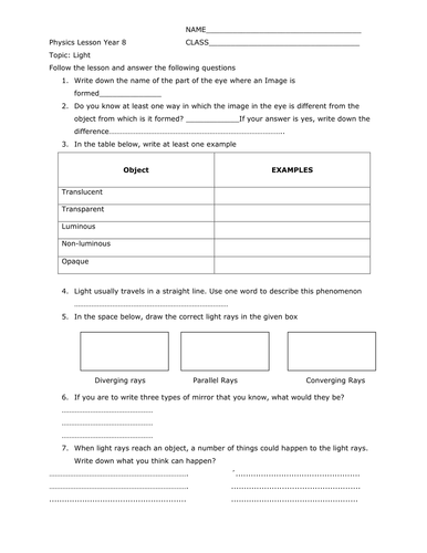 Light | Teaching Resources