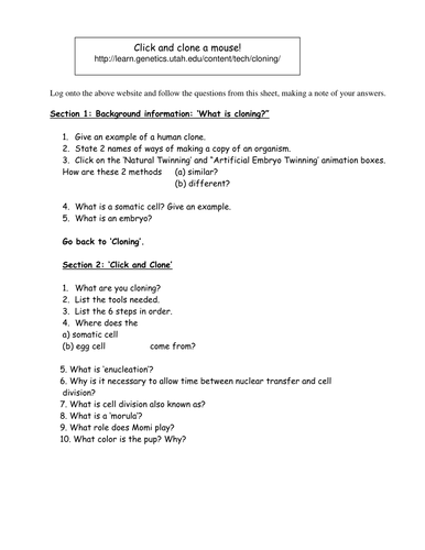 Click and Clone | Teaching Resources
