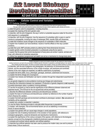 Biology review Checklists | Teaching Resources