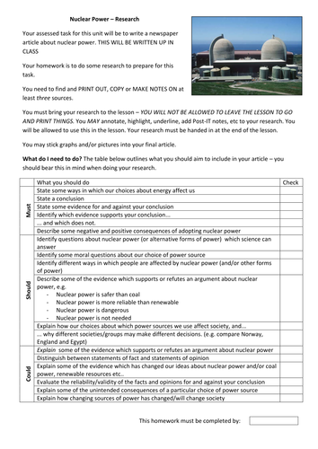 Nuclear Power Case Study | Teaching Resources