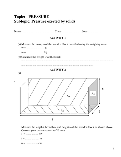 Introduction to Pressure | Teaching Resources