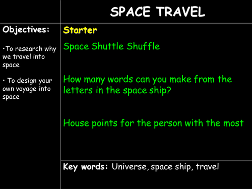 Space Travel | Teaching Resources
