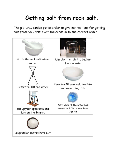 Getting salt from rock salt | Teaching Resources