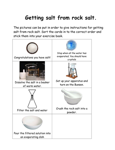 Getting salt from rock salt | Teaching Resources
