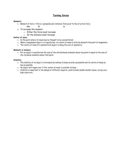 Turning forces. | Teaching Resources